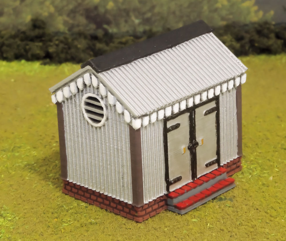 Craig's Models. HO Scale - Storage Shed - Corrugated Iron - Brick Base