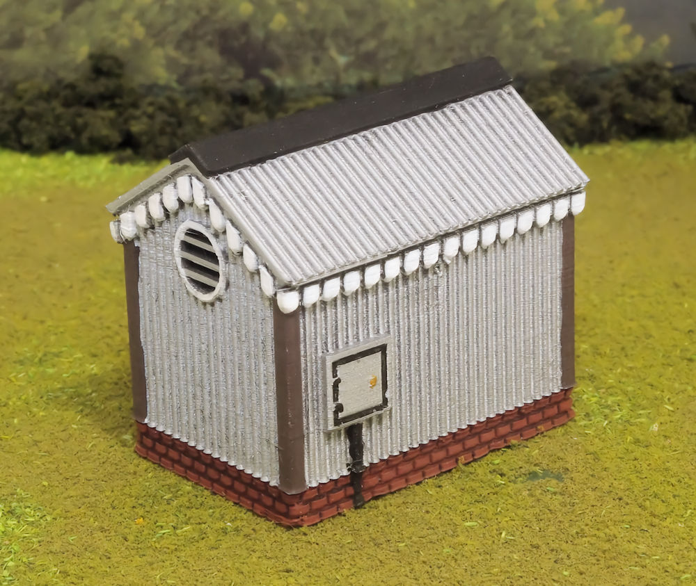 Craig's Models. HO Scale - Storage Shed - Corrugated Iron - Brick Base